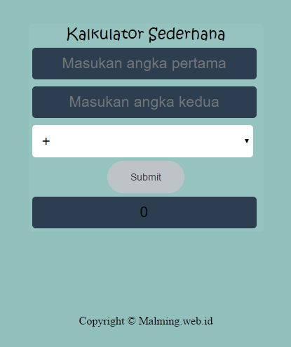 Membuat kalkulator sederhana dengan php - Malming - Tongkrongan Belajar IT