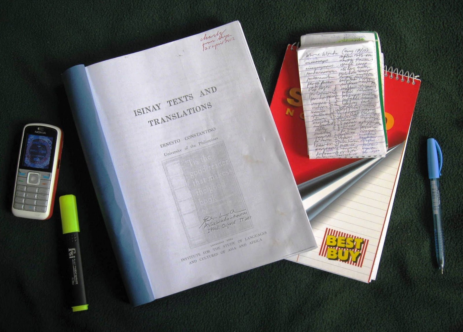 Isinay Bird: Ernesto Constantino's ISINAY TEXTS AND TRANSLATIONS (Part 1)