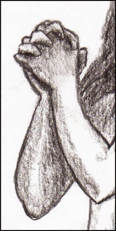 Interlaced Hands Drawing