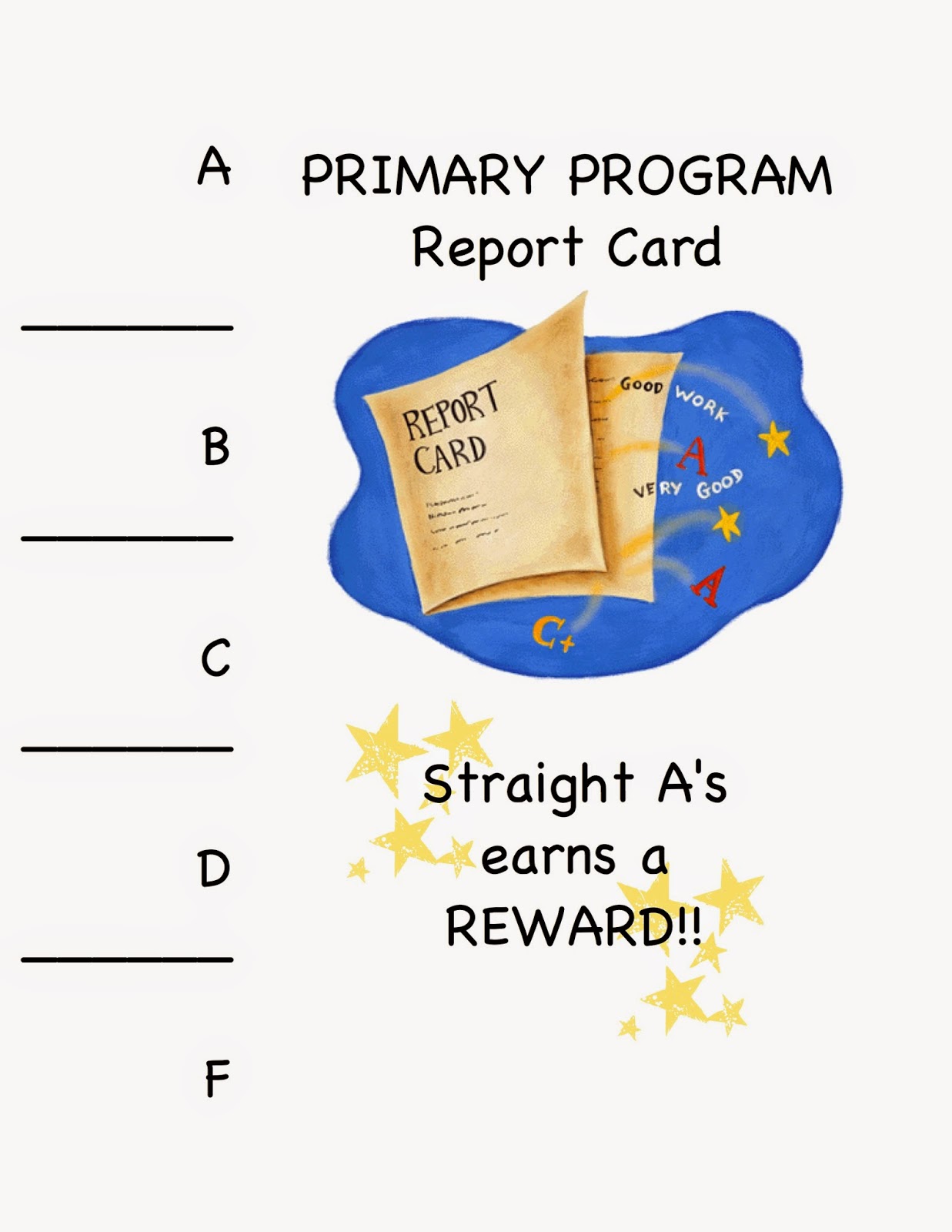 Primary Program Report Card - Camille's Primary Ideas