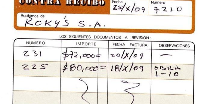 TAREAS ADMINISTRATIVAS: Contra recibo