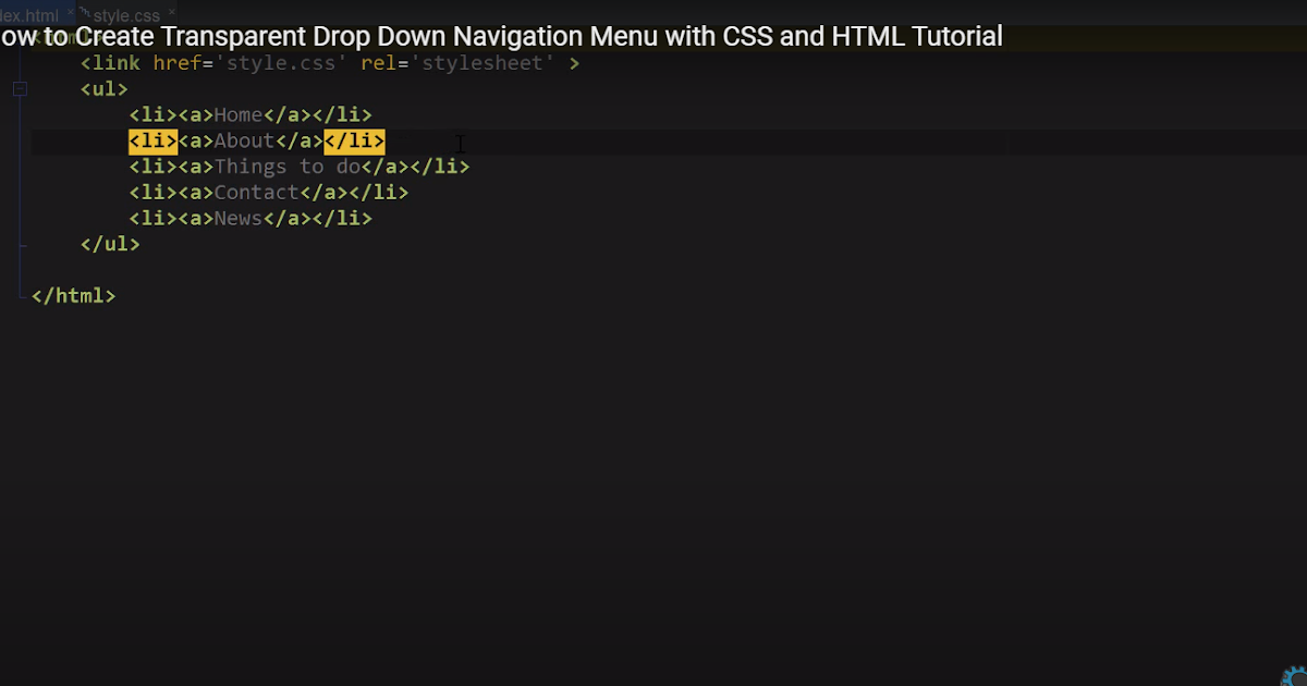 Create Transparent Drop Down Navigation Menu with CSS and HTML