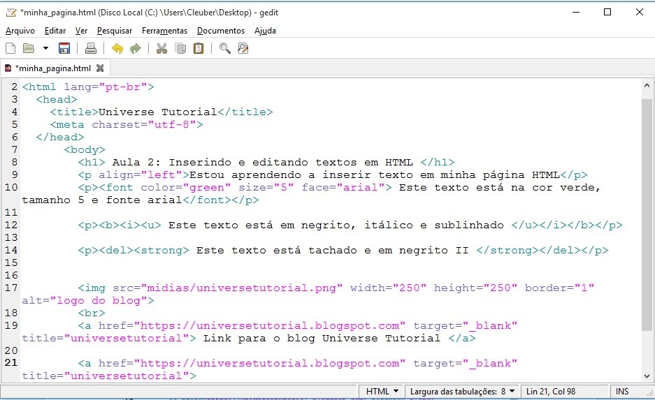 Universe Tutorial | Tutoriais, Downloads e Curiosidades: HTML #6 ...