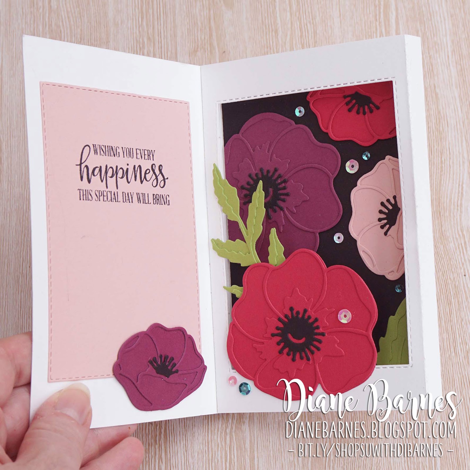 colour me happy: Poppy shadow box birthday card