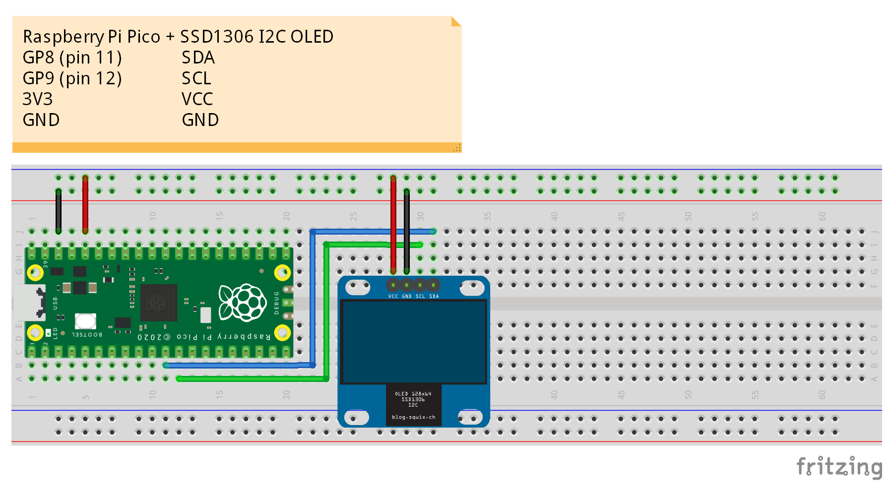 Hello Raspberry Pi Raspberry Pi Pico 128x64 I2c Ssd1306 Oled Micropython