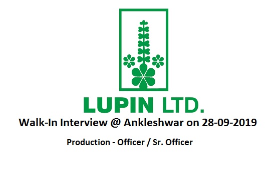 Walk-In Interviews for Lupin Limited on 28-09-2019 at Ankleshwar - JOB ...