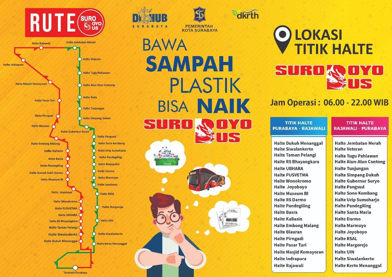 √ Update 2020 : Rute, Halte, & Tempat Penukaran Botol Suroboyo Bus ...