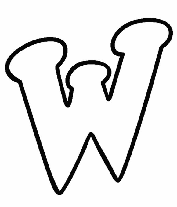 Bubble Letters Lowercase W - Formal Letters