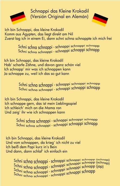 Protolectoescritura: Schnappi das Kleine Krokodil (Canción infantil en ...