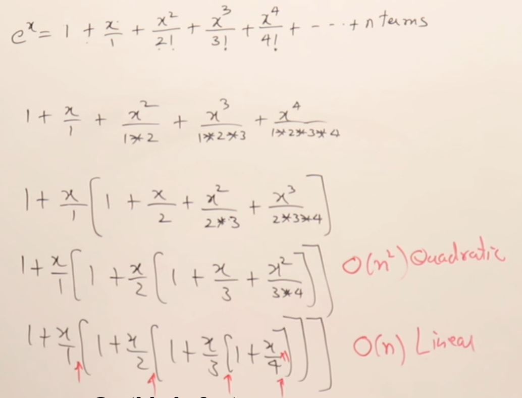Taylor Series by Horner's Rule (Using Recursion and loop) in C++