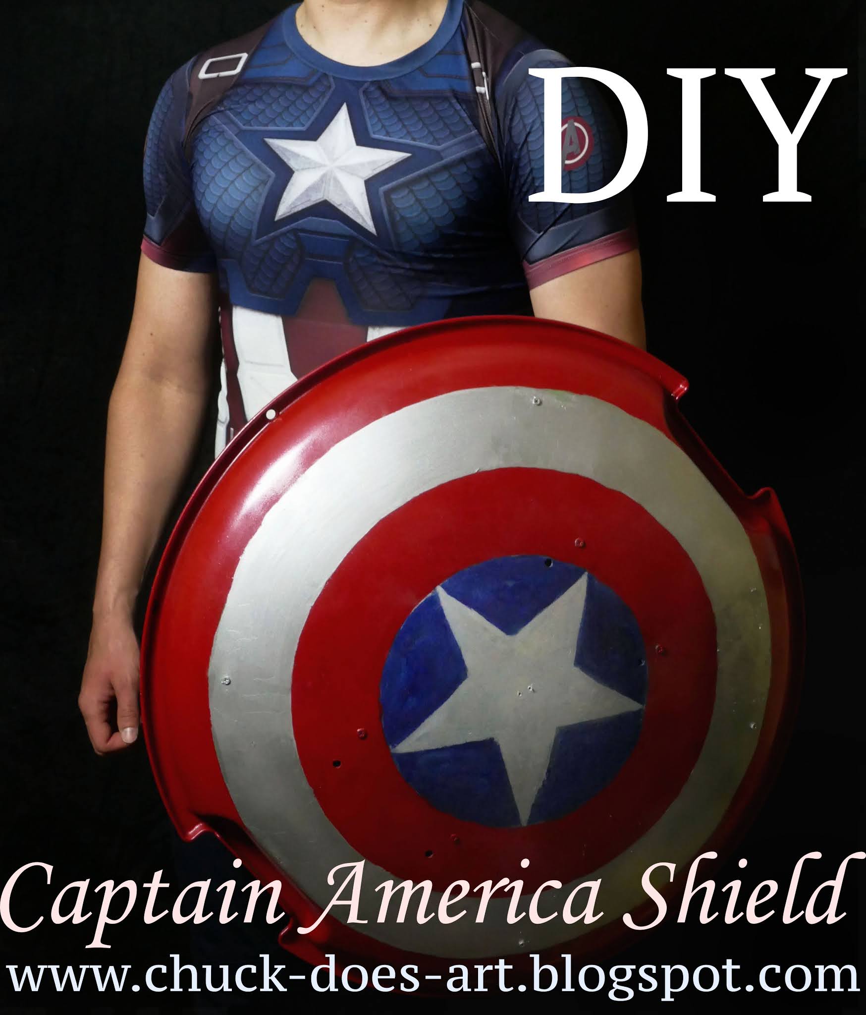 Chuck Does Art: DIY Captain America Shield using Round Saucer Sled