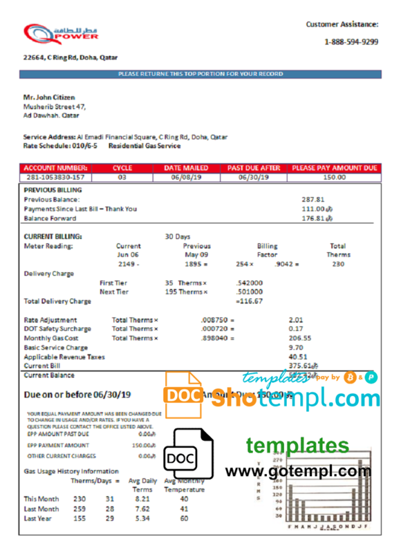 Utility Bill Template Word - Invoice Template