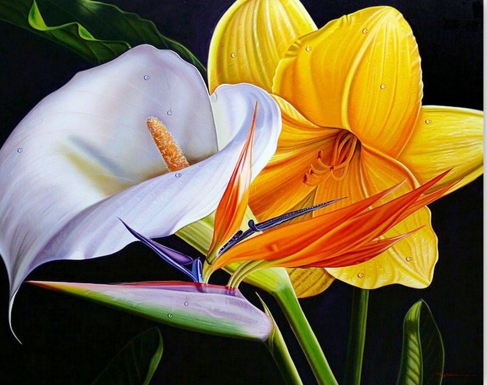 Pinturas de flores - Imagui