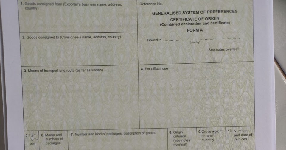 Mẫu CO form A và CO form B - Toan Logistics