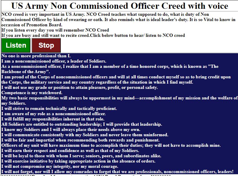 Military Career |ASVAB StudyGuide: What is US Army Non Commissioned ...