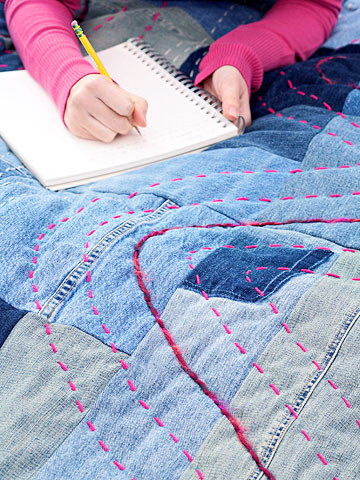 Quilt Inspiration: Free pattern day ! Denim quilts