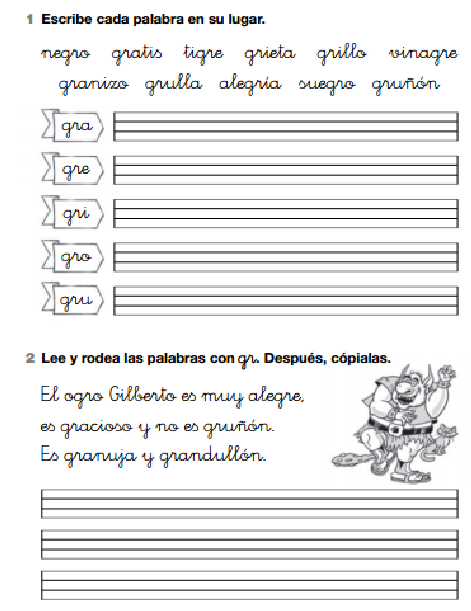 El blog de la seño Nieves: Palabras con gr.