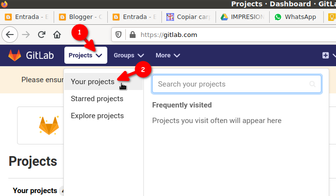 Cómo crear un nuevo repositorio(Proyecto) en Gitlab ~ Proyecto ...