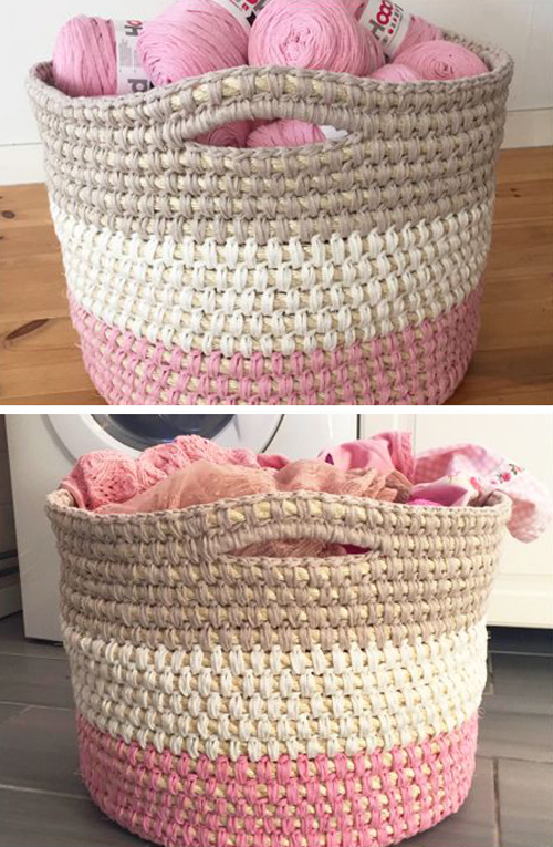 Beautiful Skills - Crochet Knitting Quilting : Crochet Storage Basket ...