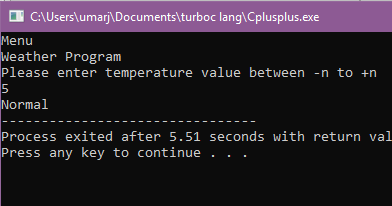 C++ Assignments , Quizz And Project : C++ Temperature Program