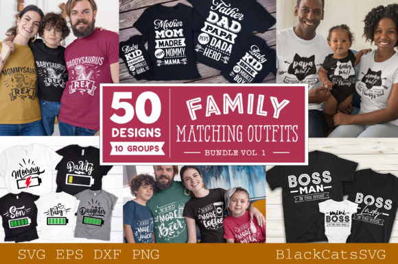 Family Matching Outfits Bundle Vol 1 - Best Design SVG Cutting File For ...