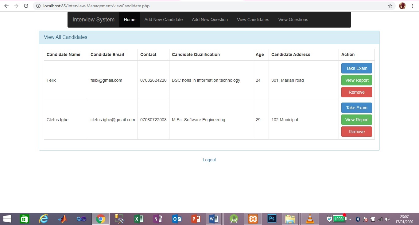 INTERVIEW MANAGEMENT SYSTEM USING PHP WITH SOURCE CODE - Academic ...
