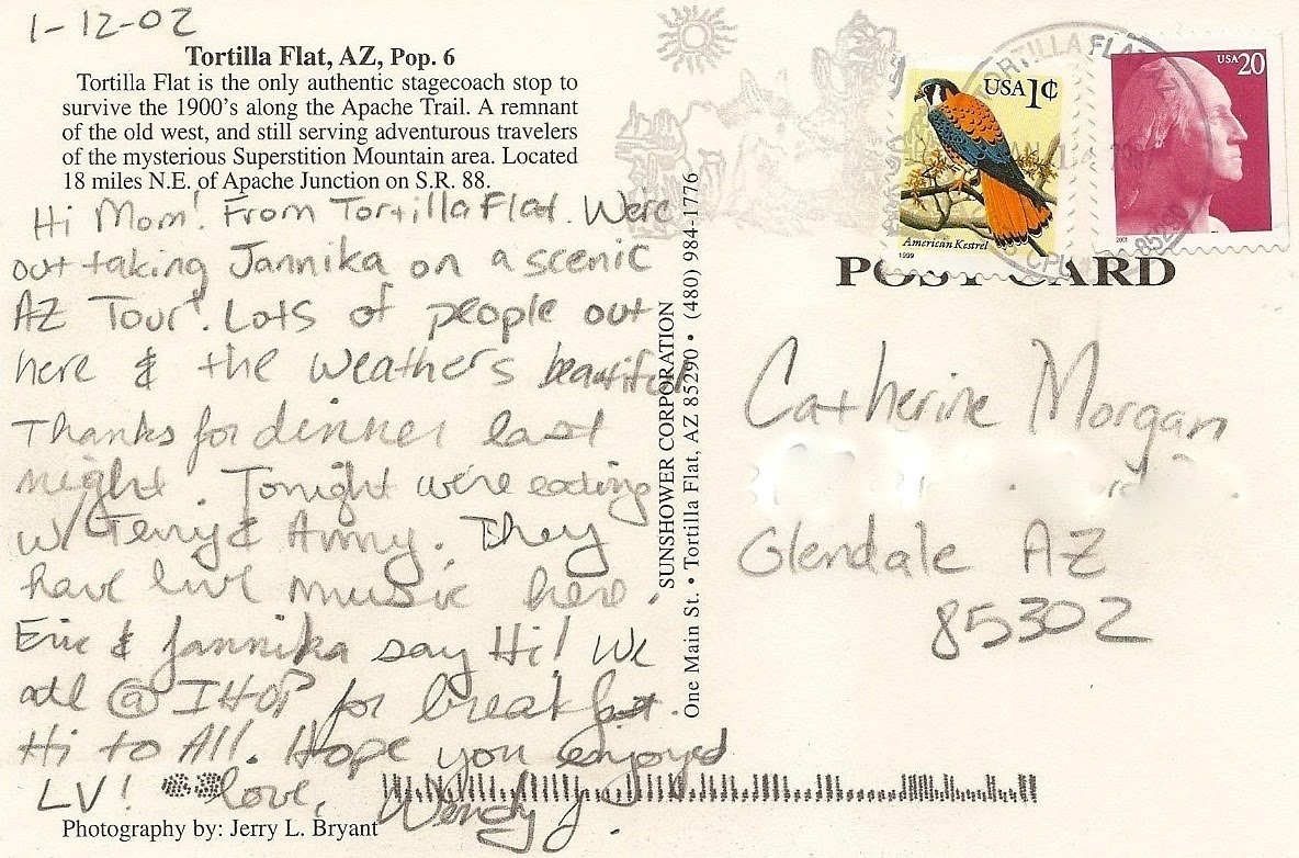 Uibles: A Family Blog: Tortilla Flat postcard from Wendy