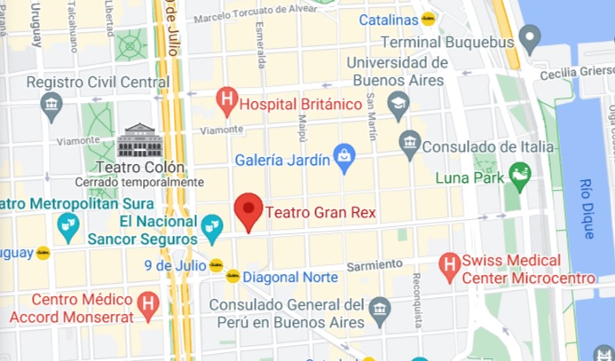 Teatro Gran Rex Mapa de Ubicacion Como llegar | Teatro Gran Rex en ...