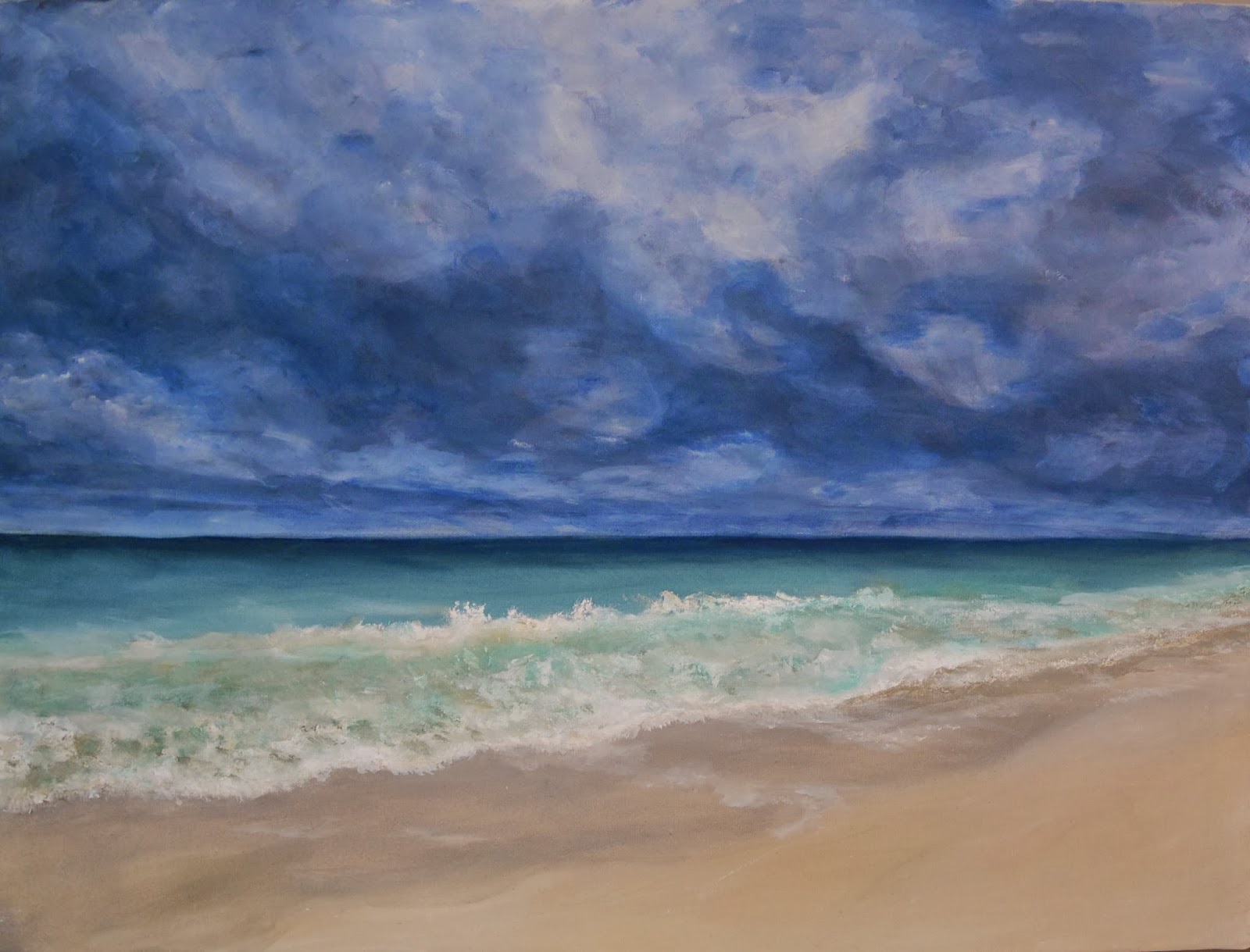 Kreative Malkunst (creative painting): Strand und Meer (beach and sea)