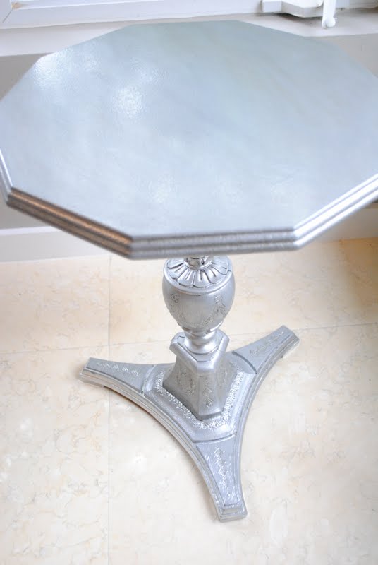 jandjhome: Antiqued Silver Table