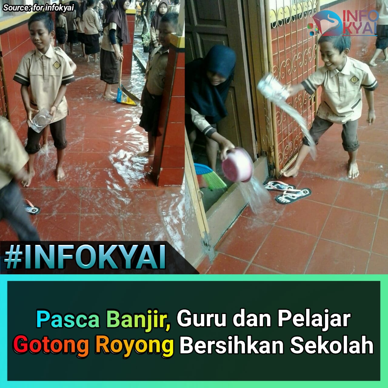 Pasca Banjir, Guru dan Pelajar Gotong Royong Bersihkan Sekolah Pasca Banjir, Guru dan Pelajar Gotong Royong Bersihkan Sekolah