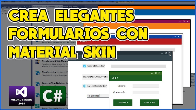 VaidrollTeam: FORMULARIOS CON MATERIAL SKIN EN C# VISUAL STUDIO 2019