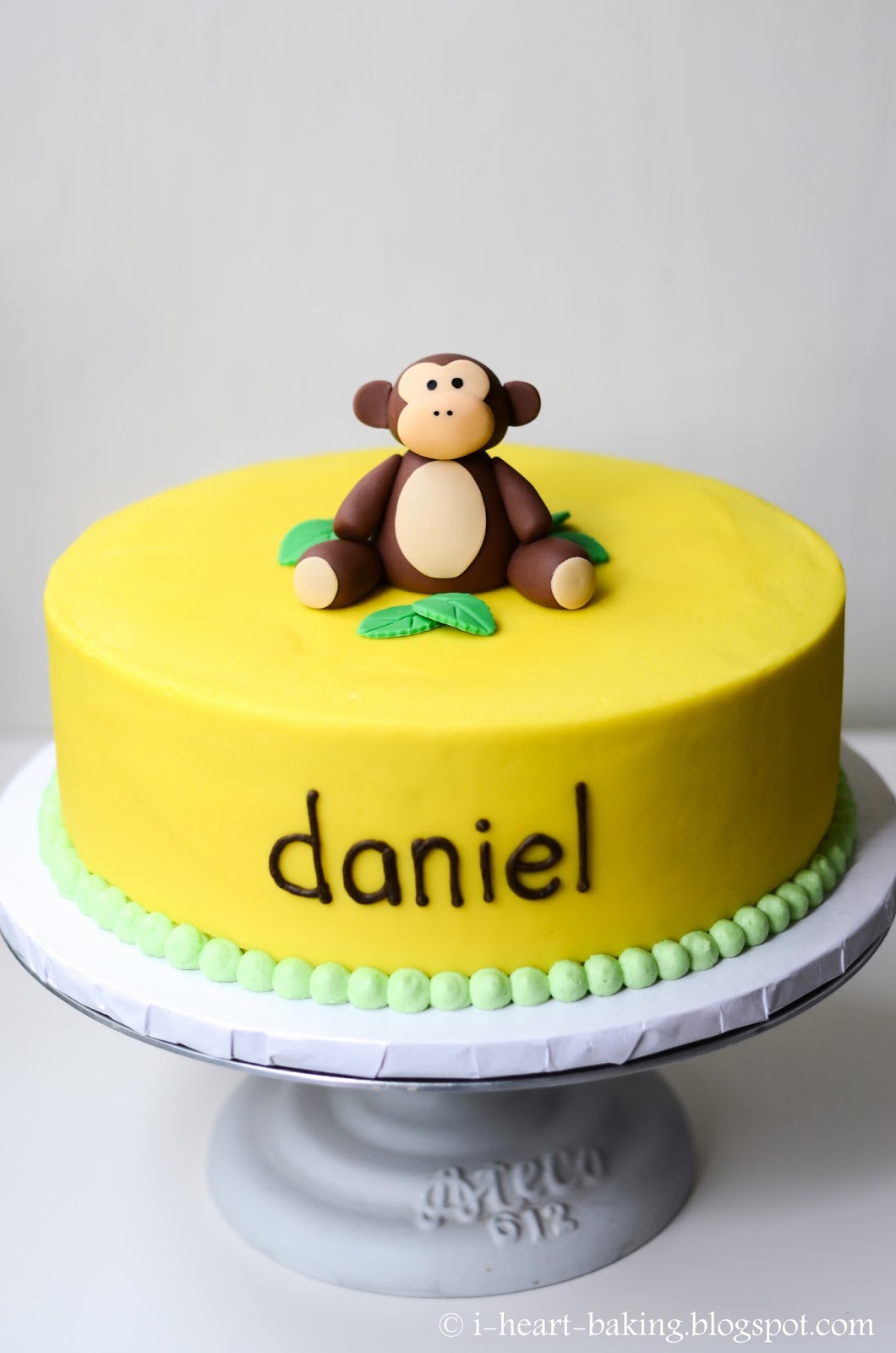 i heart baking!: banana cream birthday cake with handmade fondant ...