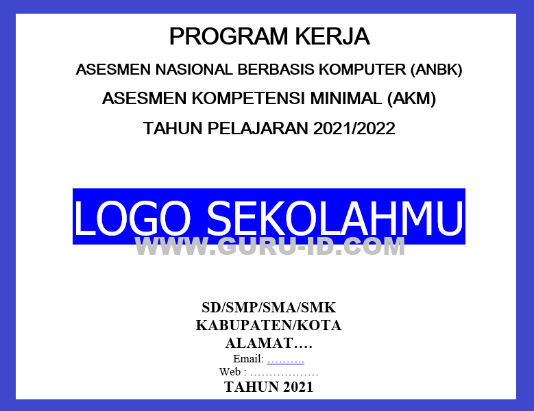 download program kerja ANBK Tahun 2021 - Modul Ajar Kurikulum Merdeka