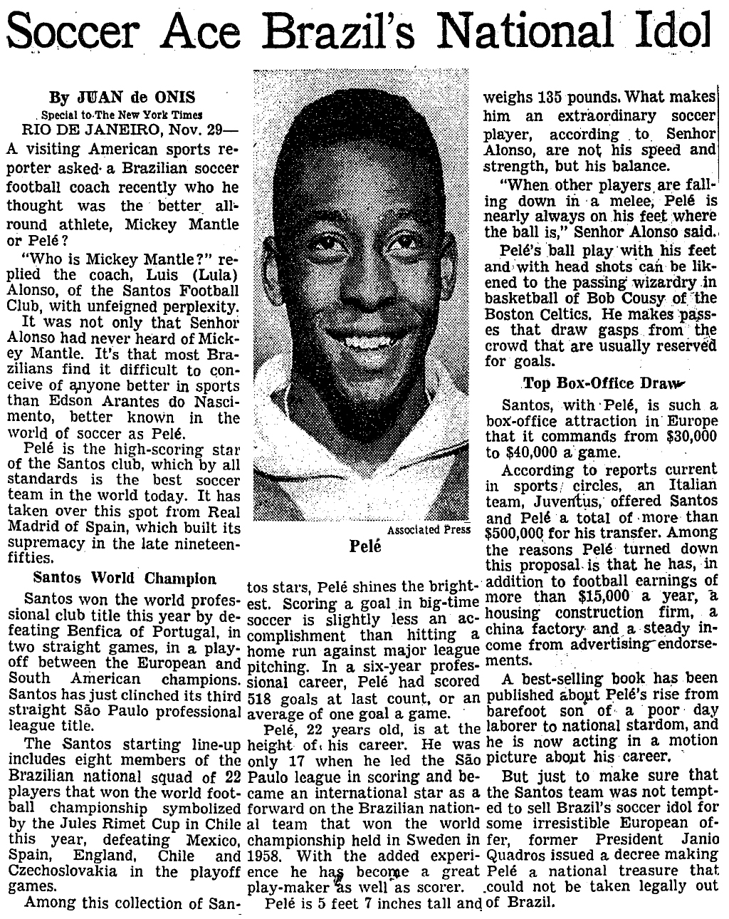 Sir PELÉ, THE KING OF FOOTBALL