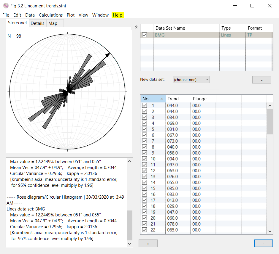 Adulting Geoscientists: Plotting lineament strikes/trends on a Rose diagram