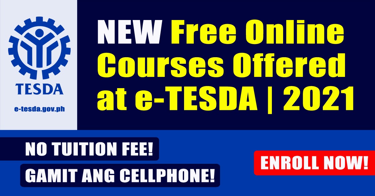 e-TESDA is offering new free online courses
