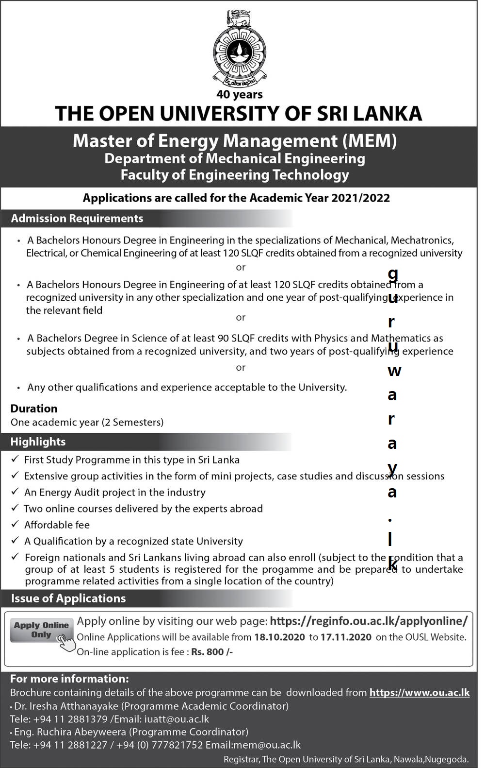Course Details : Sunday Observer (Oct 18) - Teacher