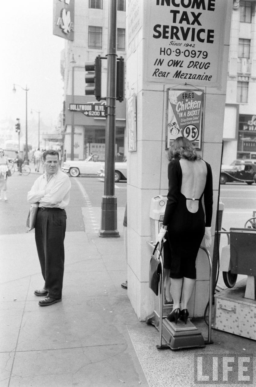 Vikki Dougan In Black Backless Dress On The Streets Of Hollywood In 1957 The Series Photo That