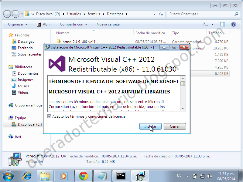 Operador Ternario: Instalación Apache