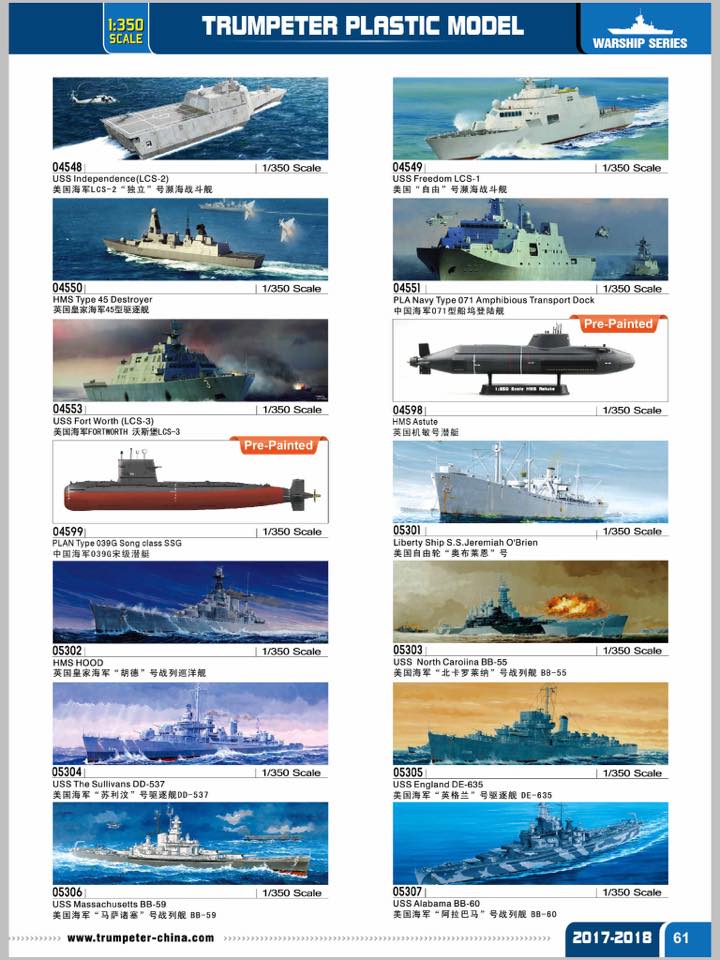 The Modelling News: Trumpeter’s Catalogue & new items of 2017-2018