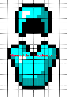 Minecraft Pixel Art Templates: Diamond Armour Helmet and chest