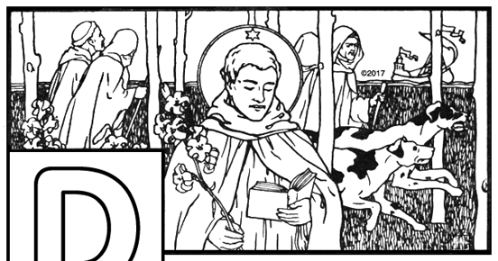 Crayon Palace: "D is for Saint Dominic" alphabet coloring page