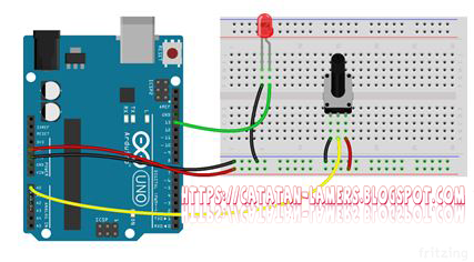 Mengatur Kecepatan Blink LED pada arduino menggunakan Potensiometer ...