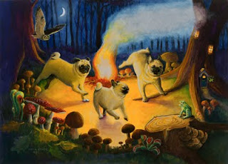 Lisa Haderlie Baker • Art and Illustration: Fairytale Pugs by Firelight