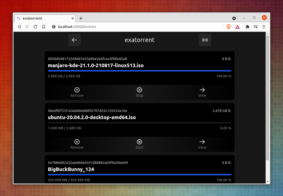 exatorrent Is A New Self-Hostable BitTorrent Client Featuring A ...