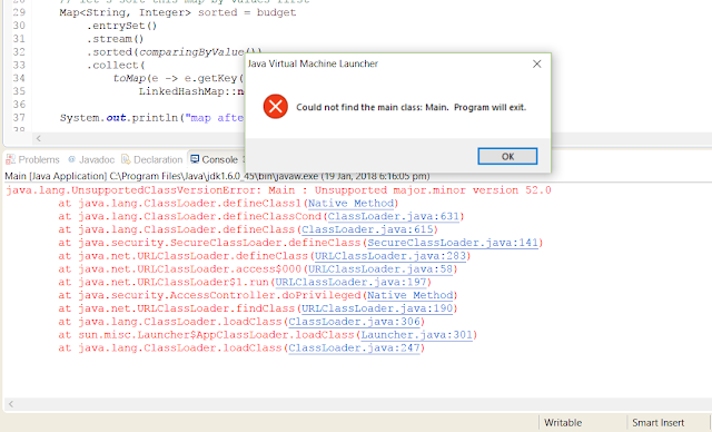 Eclipse - Unsupported major.minor version 53.0, 52.00, 51.0 Error in ...