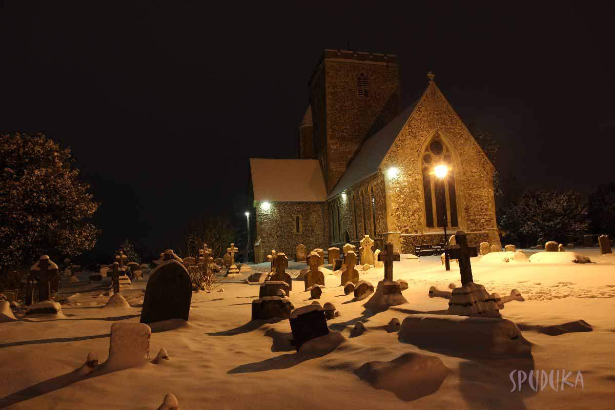 The Church Explorer: A Churchyard at Night
