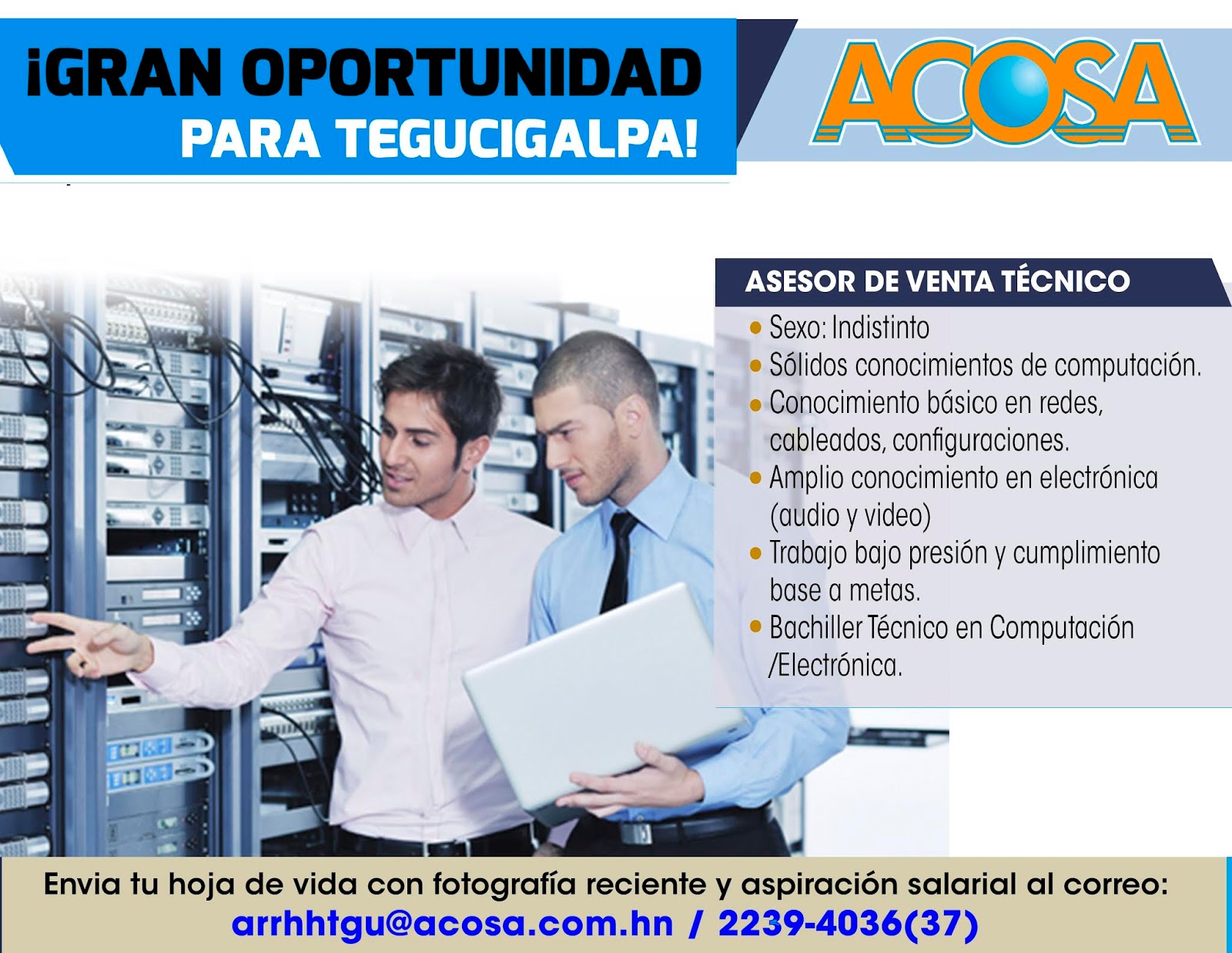 4 Vacantes (ACOSA) - Tegucigalpa