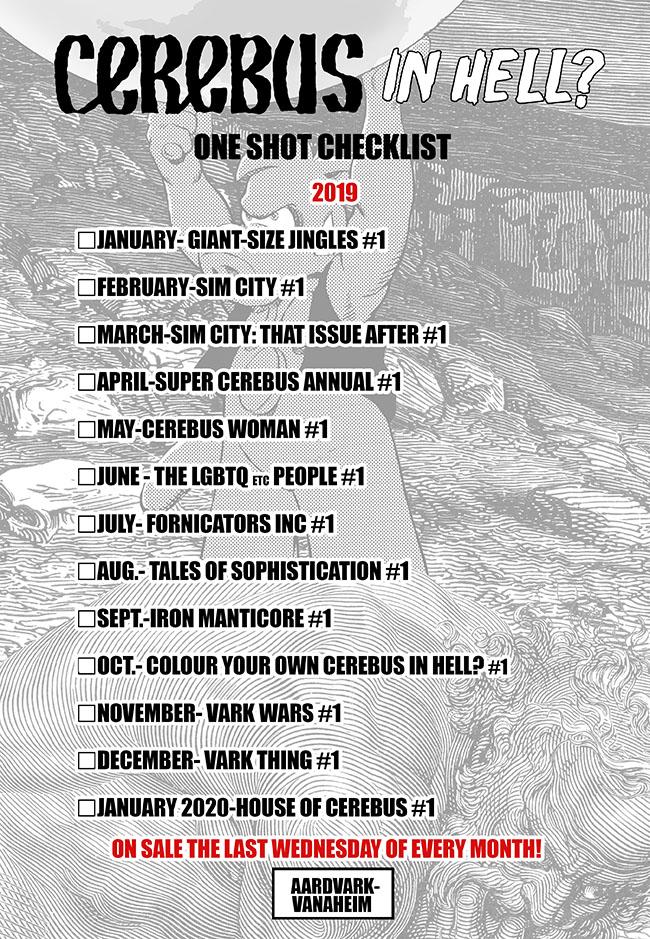 A MOMENT OF CEREBUS: CIH? 2019 checklist and MORE!